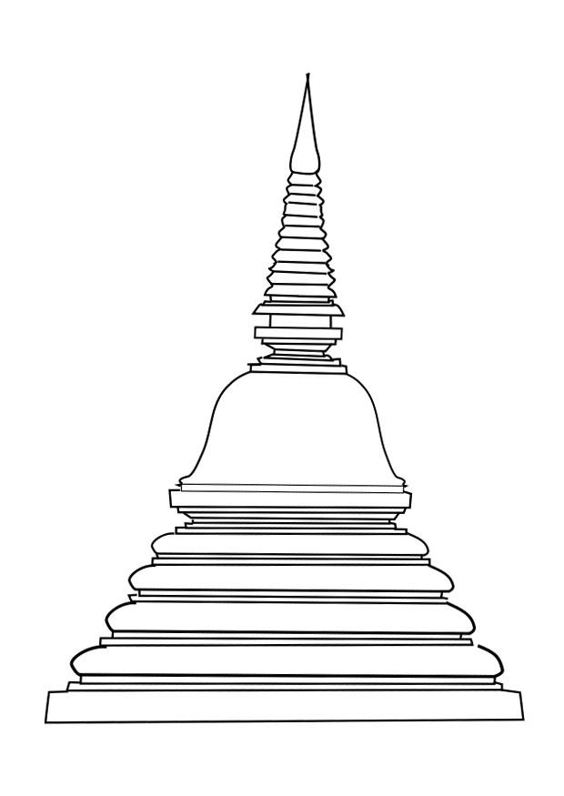 Bilde å fargelegge av stupa – gratis fargeleggingsbilde – bilde 25619