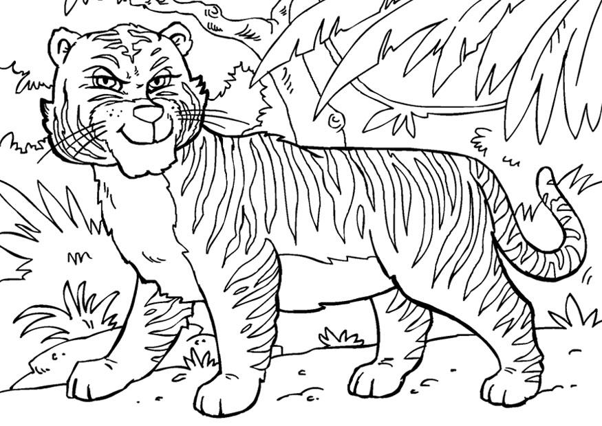 Bilde å fargelegge av tiger – gratis fargeleggingsbilde – bilde 27858