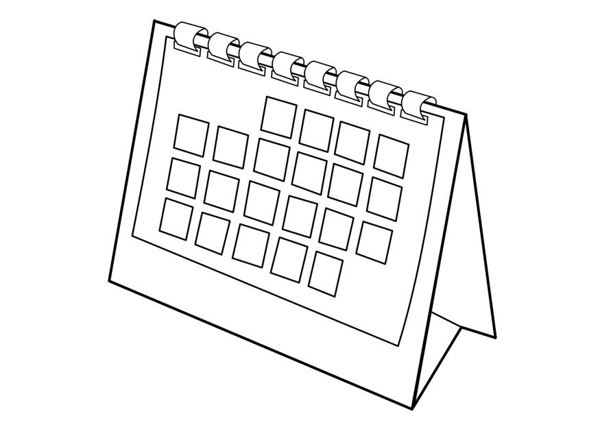 Bilde å fargelegge av kalender – gratis fargeleggingsbilde – bilde 29533